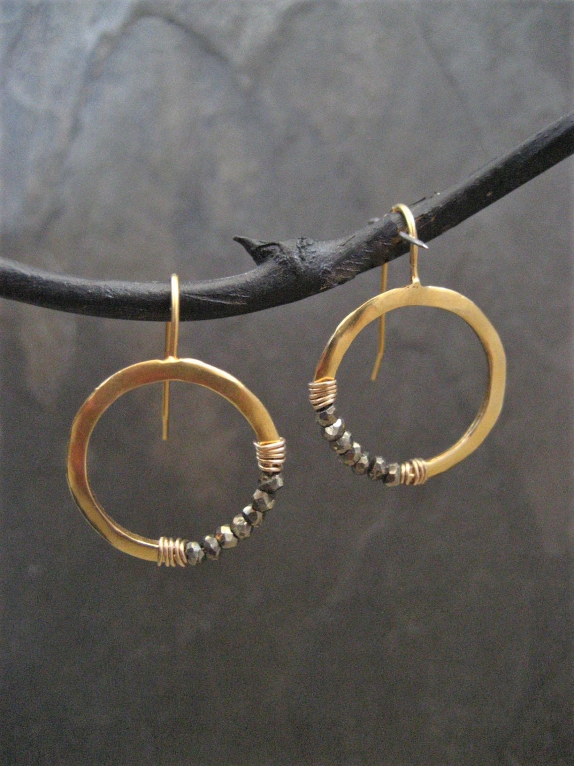 Pyrite Hoops Gold Hoops Faceted Pyrite Crescent Earrings - Etsy Pyrite Hoops Gold Hoops Faceted Pyrite Crescent Earrings - Etsy