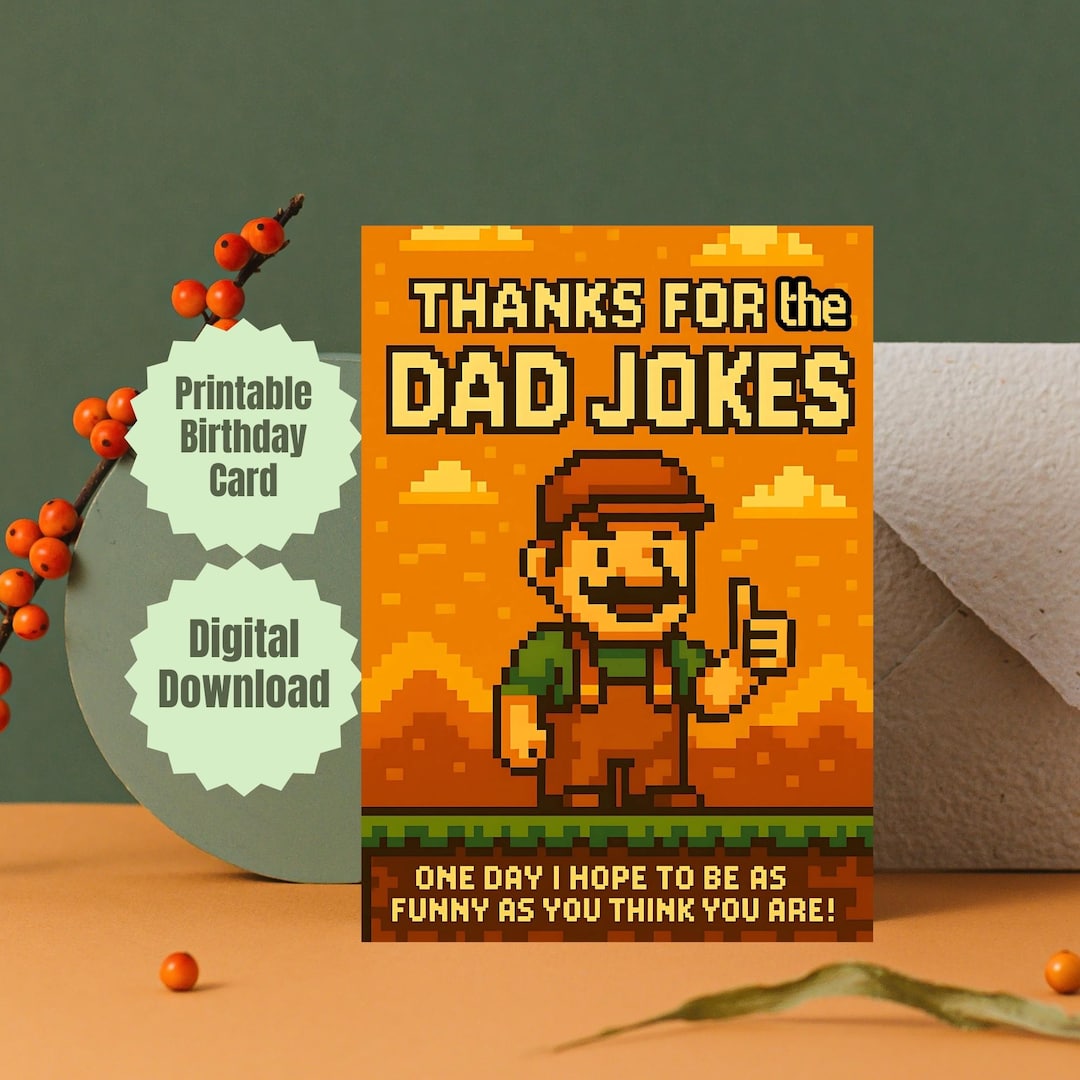 Dad Joke Printable Card for Father's Day Gaming Card From Daughter My ...