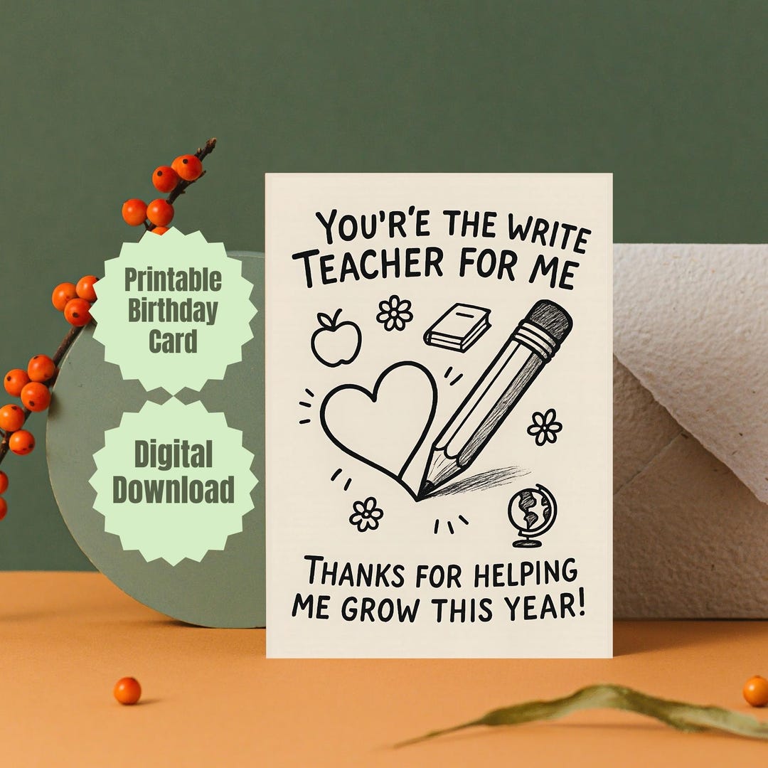 Printable Thank You Teacher Card From Students Best Teacher Card ...