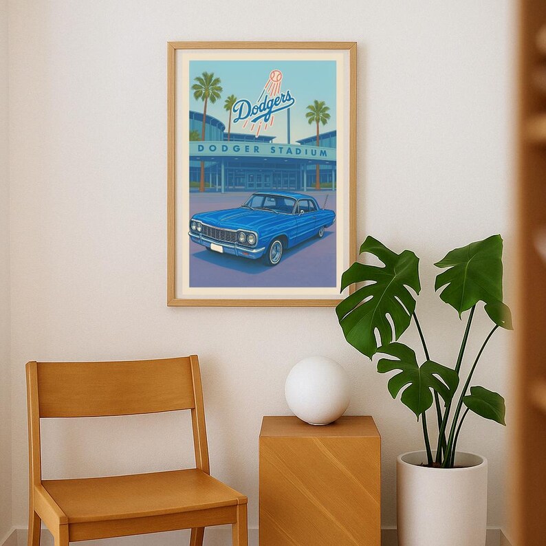 Dodger Stadium Art Print – Los Angeles Baseball Wall Art, LA Dodgers ...