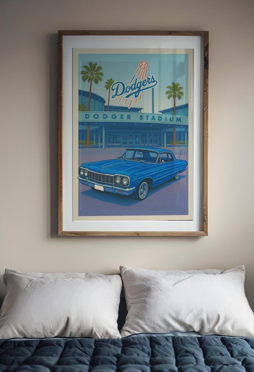Dodger Stadium Art Print – Los Angeles Baseball Wall Art, LA Dodgers ...