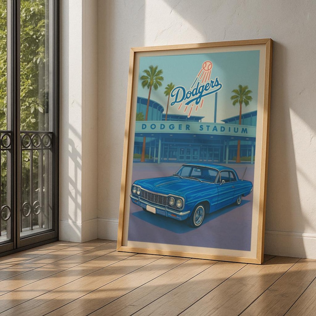 Dodger Stadium Art Print – Los Angeles Baseball Wall Art, LA Dodgers ...