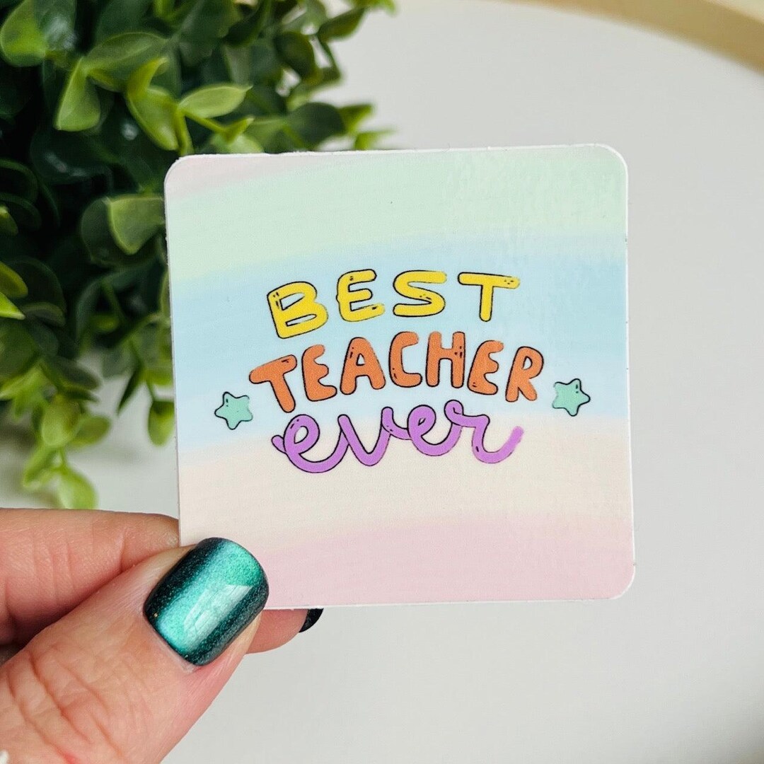 Best Teacher Ever Sticker - Etsy