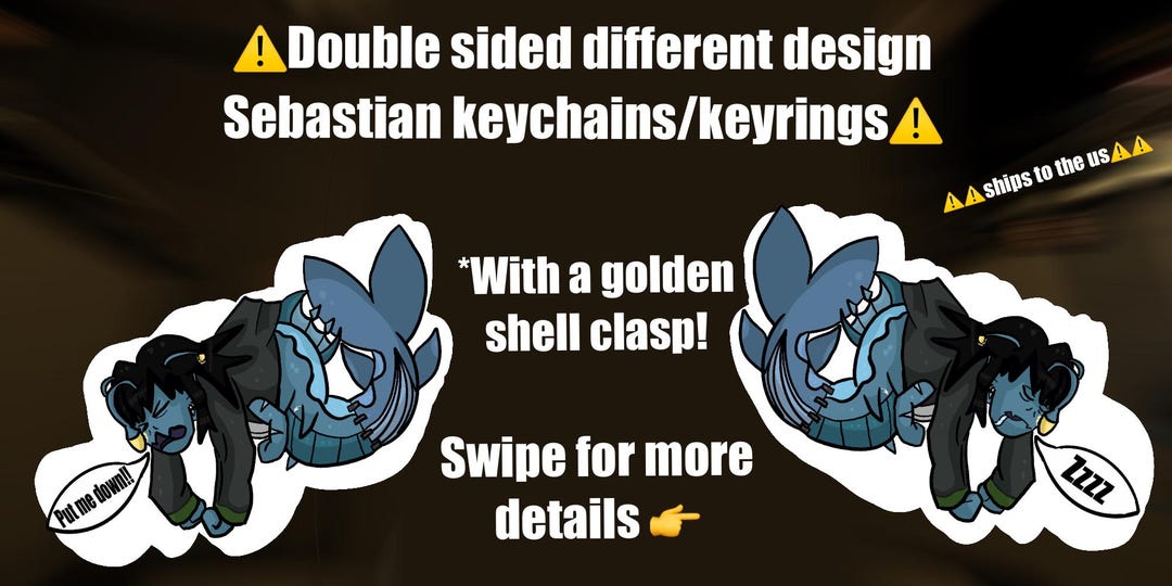 LIMITED TIME!!* Sebastian Solace Keychain/keyring!! Double Sided ...