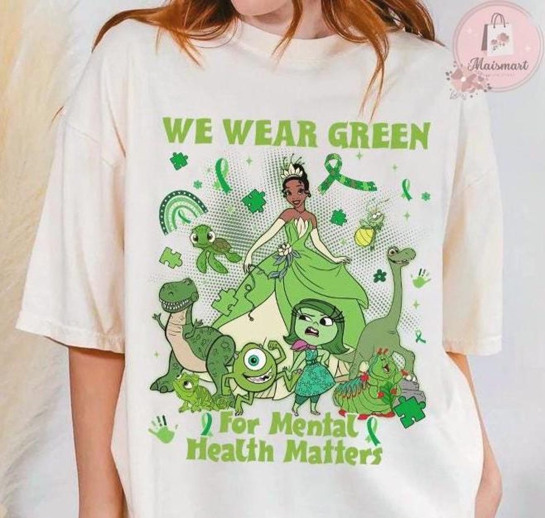 Disney We Wear Green for Mental Health Matters T-shirt, Crop Top ...