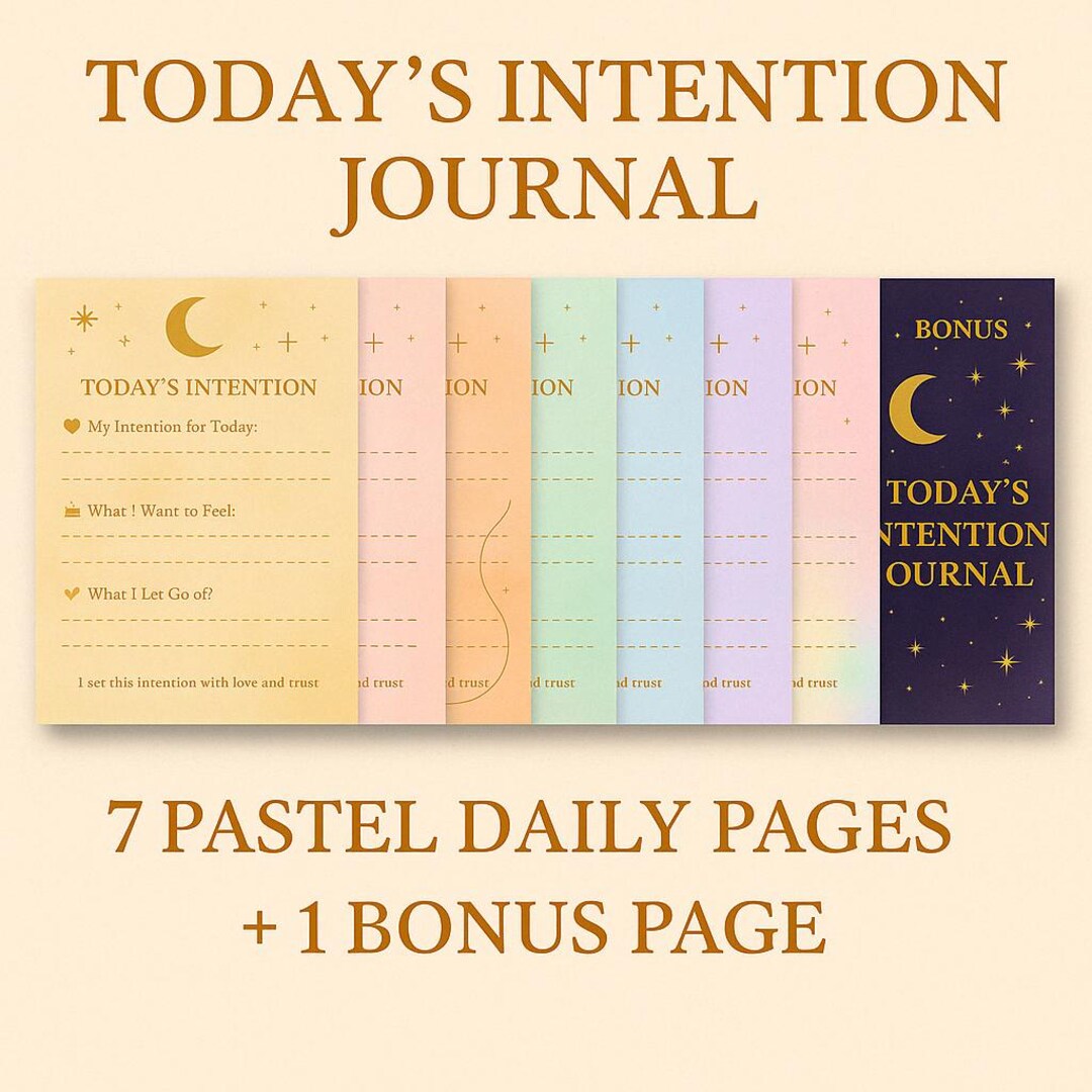 7-day Intention Journal – Printable Daily Planner | Self-care ...