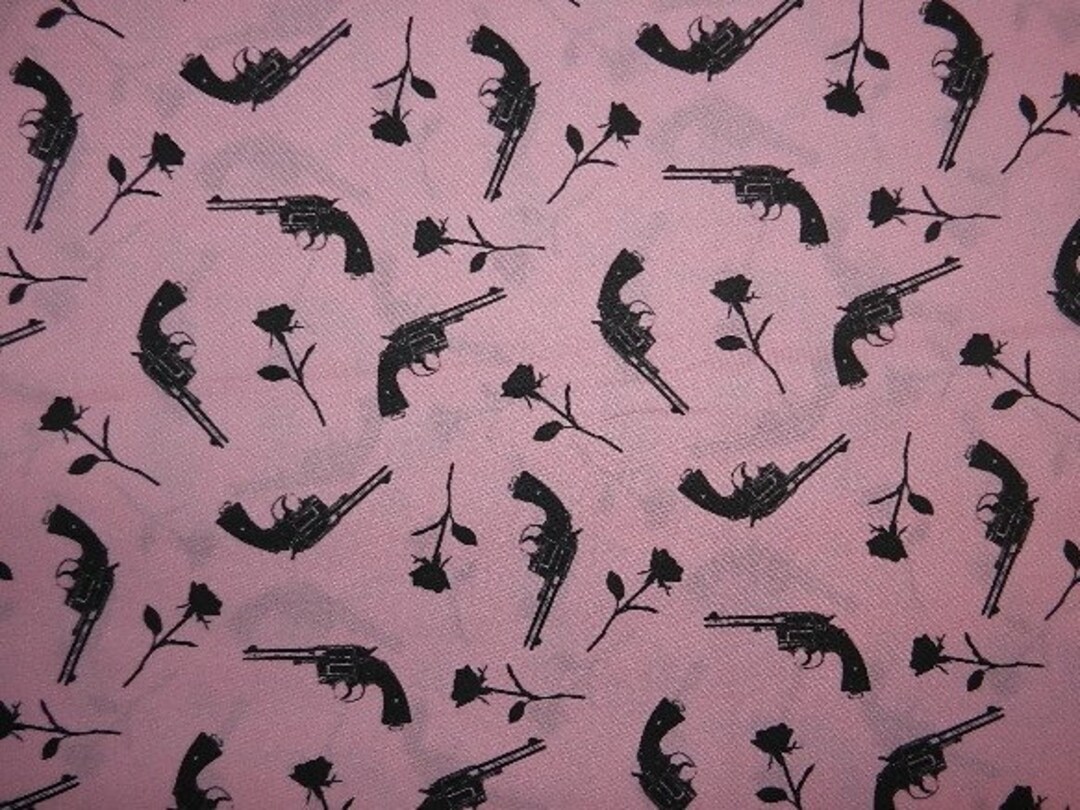 Guns and Roses on Pink European Surgical Scrub Cap With Togglechef Hat ...