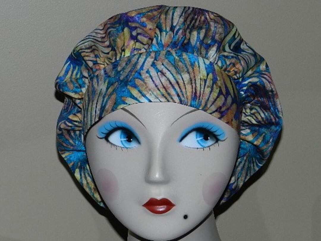 Batik Tropicalia Floral Mini Bouffant Surgical Cap Bakers Cap/chef Cap ...