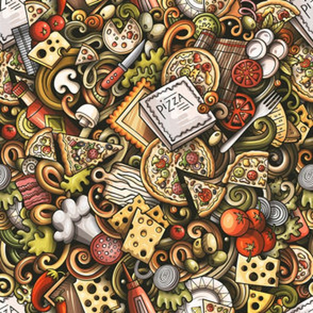 Pizza Doodle European Scrub Cap With Toggle/pediatrics/chemo /unisex ...