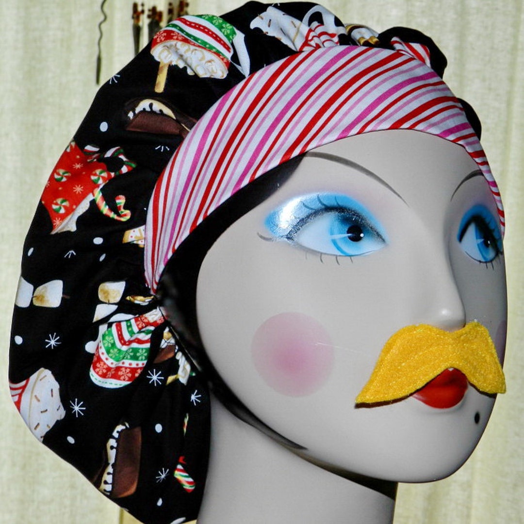 Christmas Morning Peppermint Coffee and Treats Banded Bouffant - Etsy