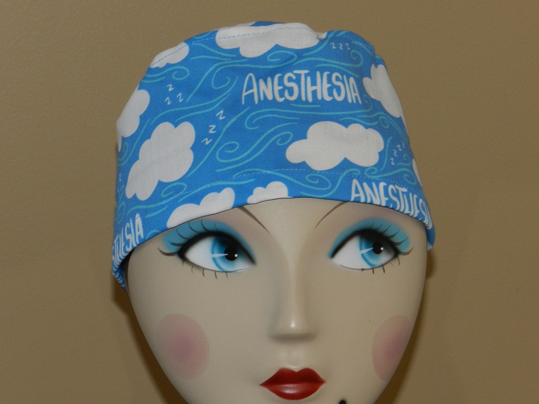 Anesthesia Clouds European Scrub Cap With Toggle/chemo Hat/unisex ...