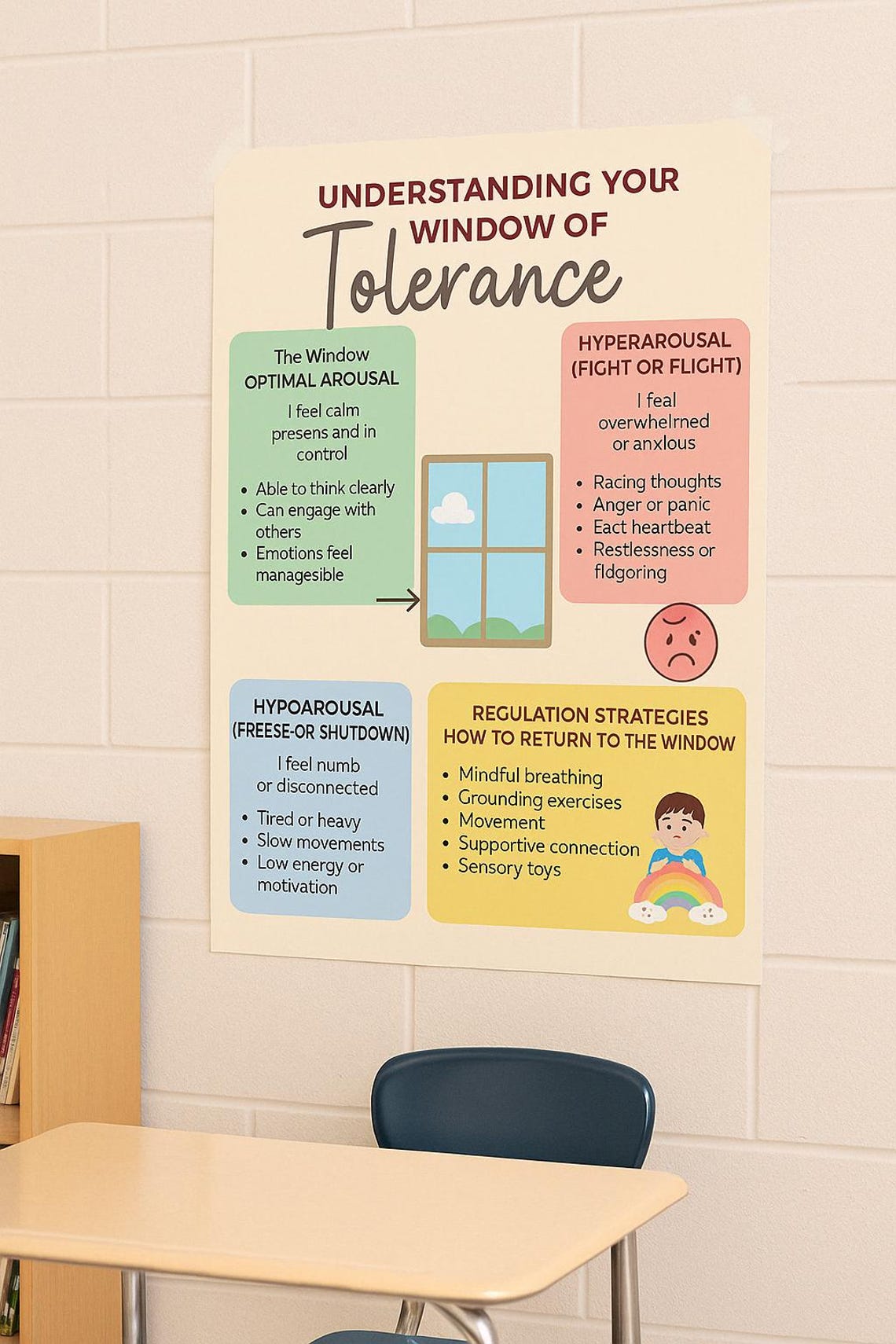 Window of Tolerance Poster for Kids and Teens – Emotional Regulation ...