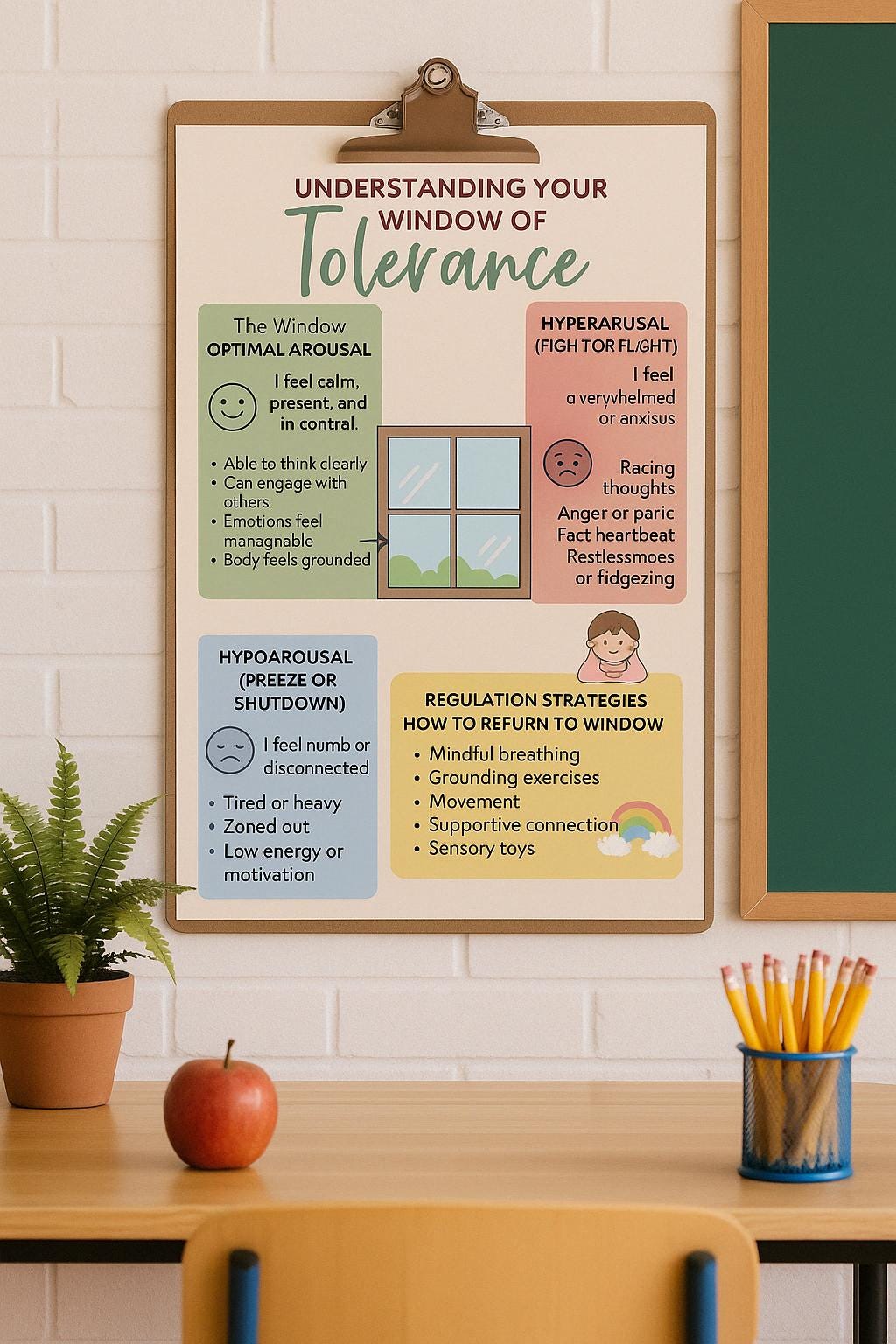Window of Tolerance Poster for Kids and Teens – Emotional Regulation ...