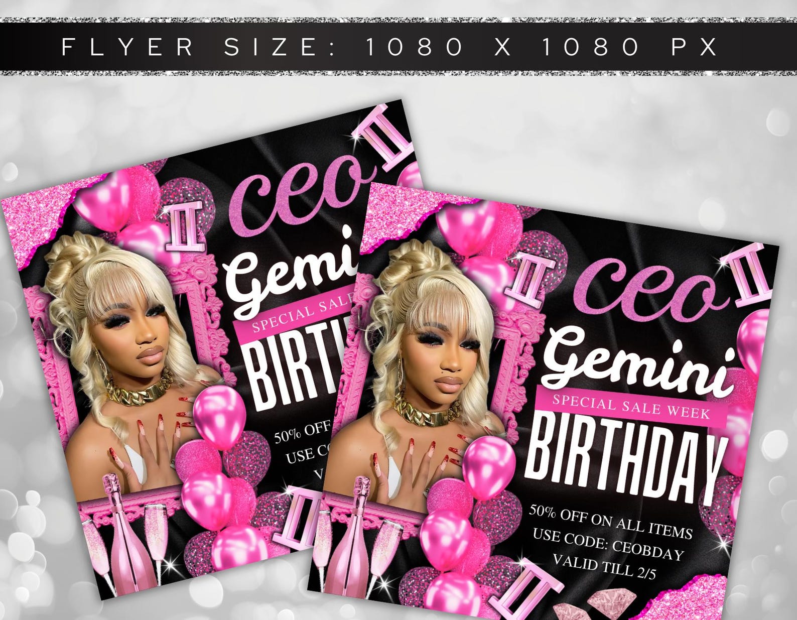 CEO Birthday Party Flyer, Birthday Flyer, Gemini Flyer, Birthday Party ...