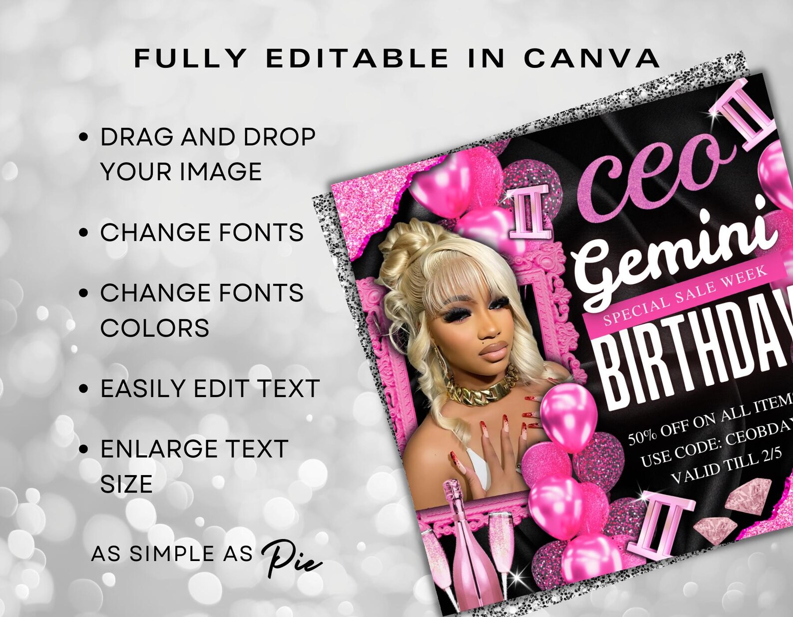CEO Birthday Party Flyer, Birthday Flyer, Gemini Flyer, Birthday Party ...
