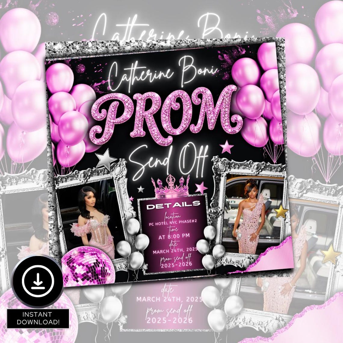 Prom Send off Flyer, DIY Prom Flyer, Prom Canva Template, Prom Send Off ...