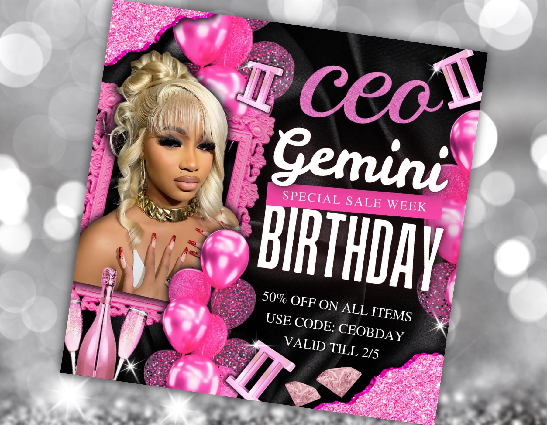 CEO Birthday Party Flyer, Birthday Flyer, Gemini Flyer, Birthday Party ...