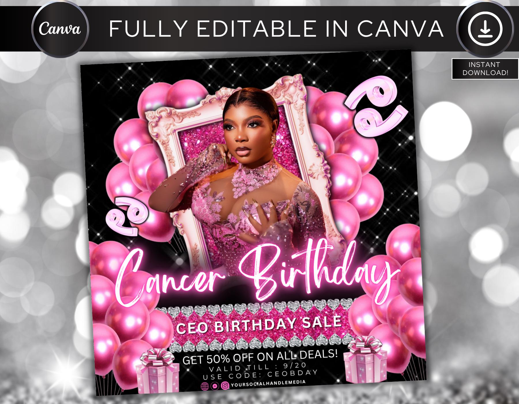 CEO Birthday Party Flyer, Birthday Flyer, Cancer Flyer, Birthday Party ...