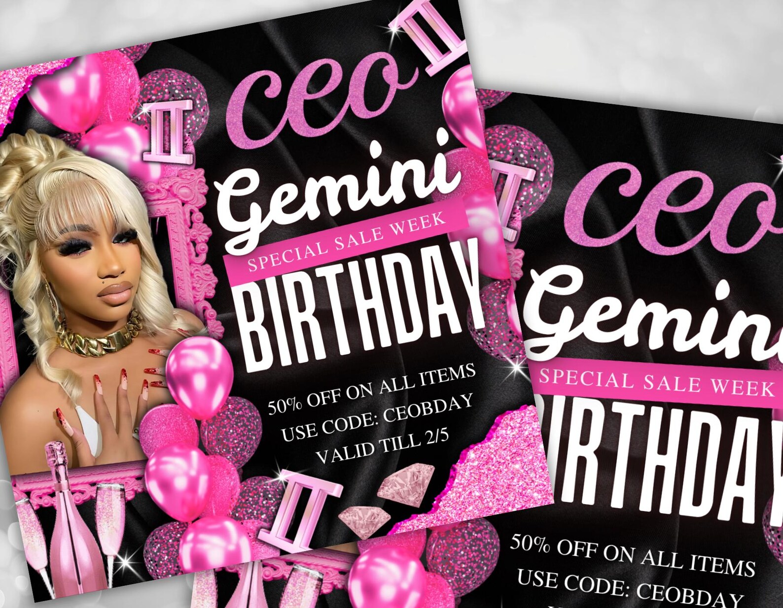 CEO Birthday Party Flyer, Birthday Flyer, Gemini Flyer, Birthday Party ...