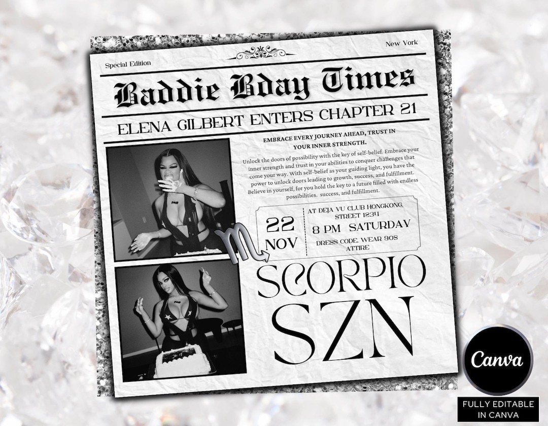 Scorpio Birthday Flyer,scorpio Newspaper,birthday Szn Flyer,scorpio ...