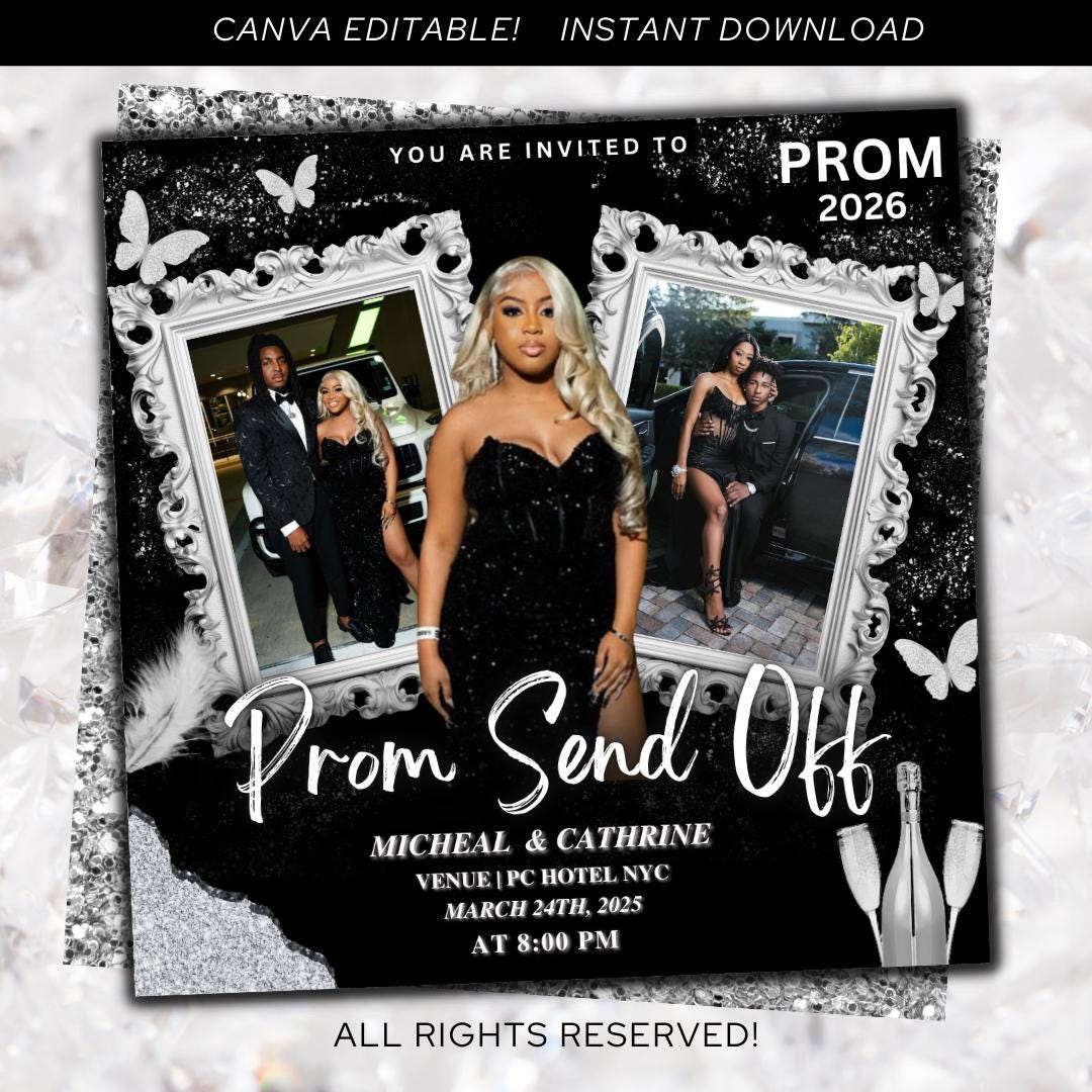 Prom Send off Flyer, DIY Prom Queen Flyer, Prom Send off Event, Prom ...