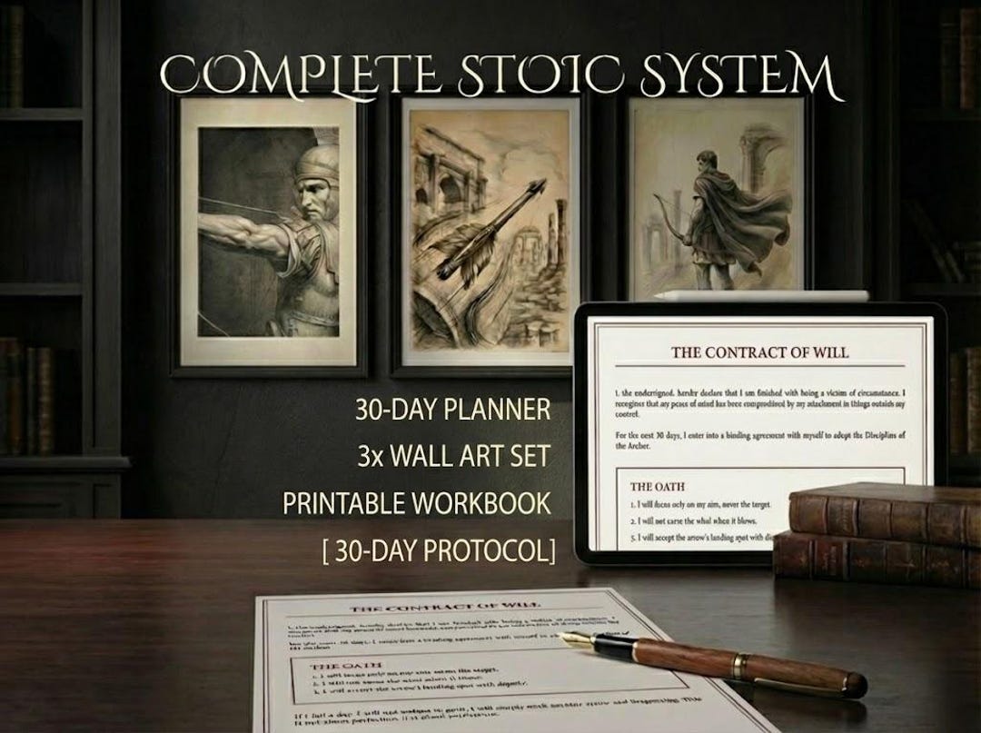 Stoic Discipline 30-day Program | Mental Toughness Planner, Wall Art ...