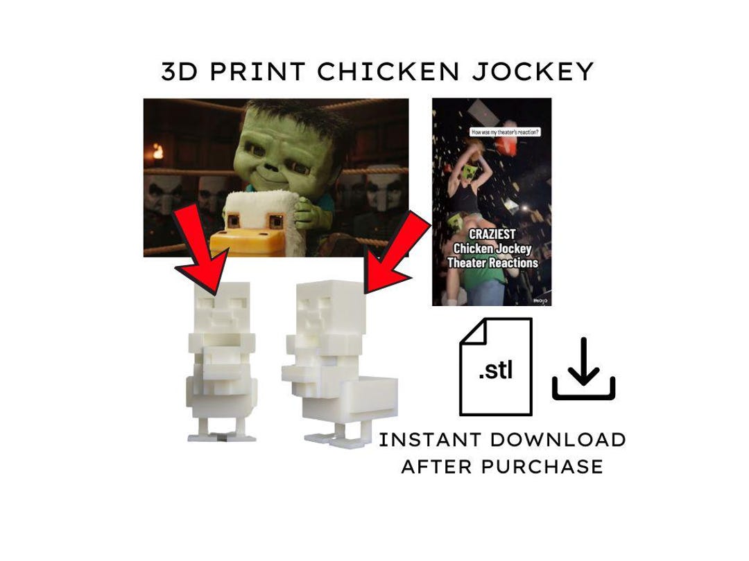 Chicken Jockey Minecraft, 3d Print, Minecraft Movie - Etsy