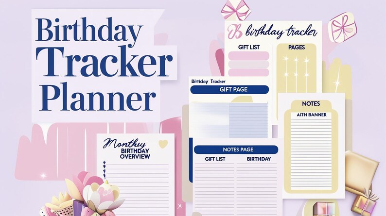 Birthday Tracker | Monthly Event Planner & Gift Log (PDF) - Etsy