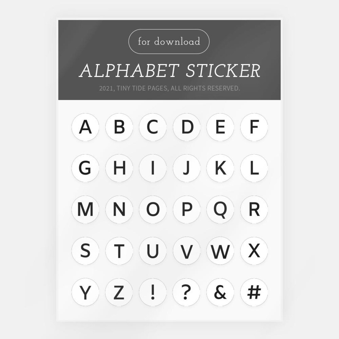 Alphabet Sticker Set | Minimal Circle Letters Set for Digital Planners ...