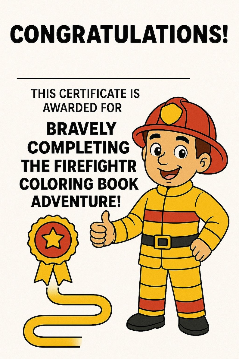 Printable Firefighter Coloring Book – Kids Activity – PDF Download - Etsy