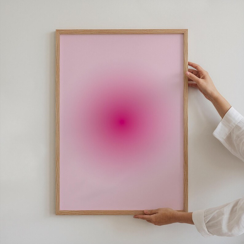 Pink Aura Gradient Wall Art – Abstract Aesthetic Digital Download ...