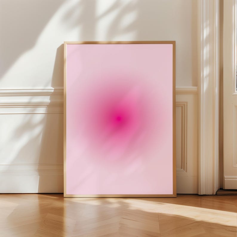 Pink Aura Gradient Wall Art – Abstract Aesthetic Digital Download ...