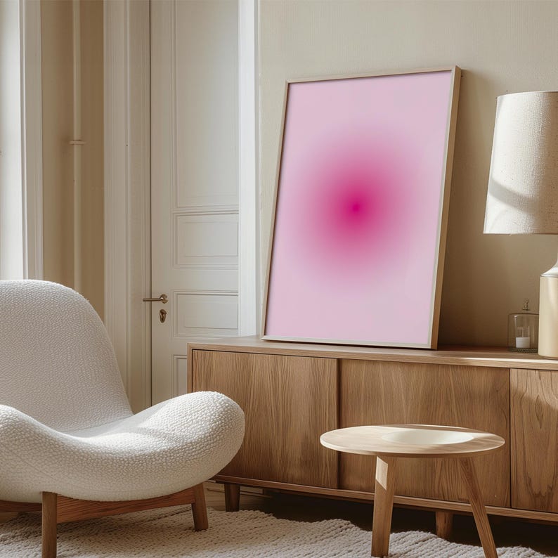 Pink Aura Gradient Wall Art – Abstract Aesthetic Digital Download ...