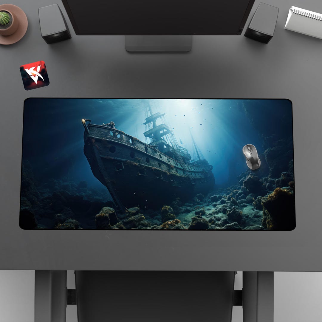 Sunken Shipwreck Art | Underwater Pirate Ship Scene | Ocean Depth ...