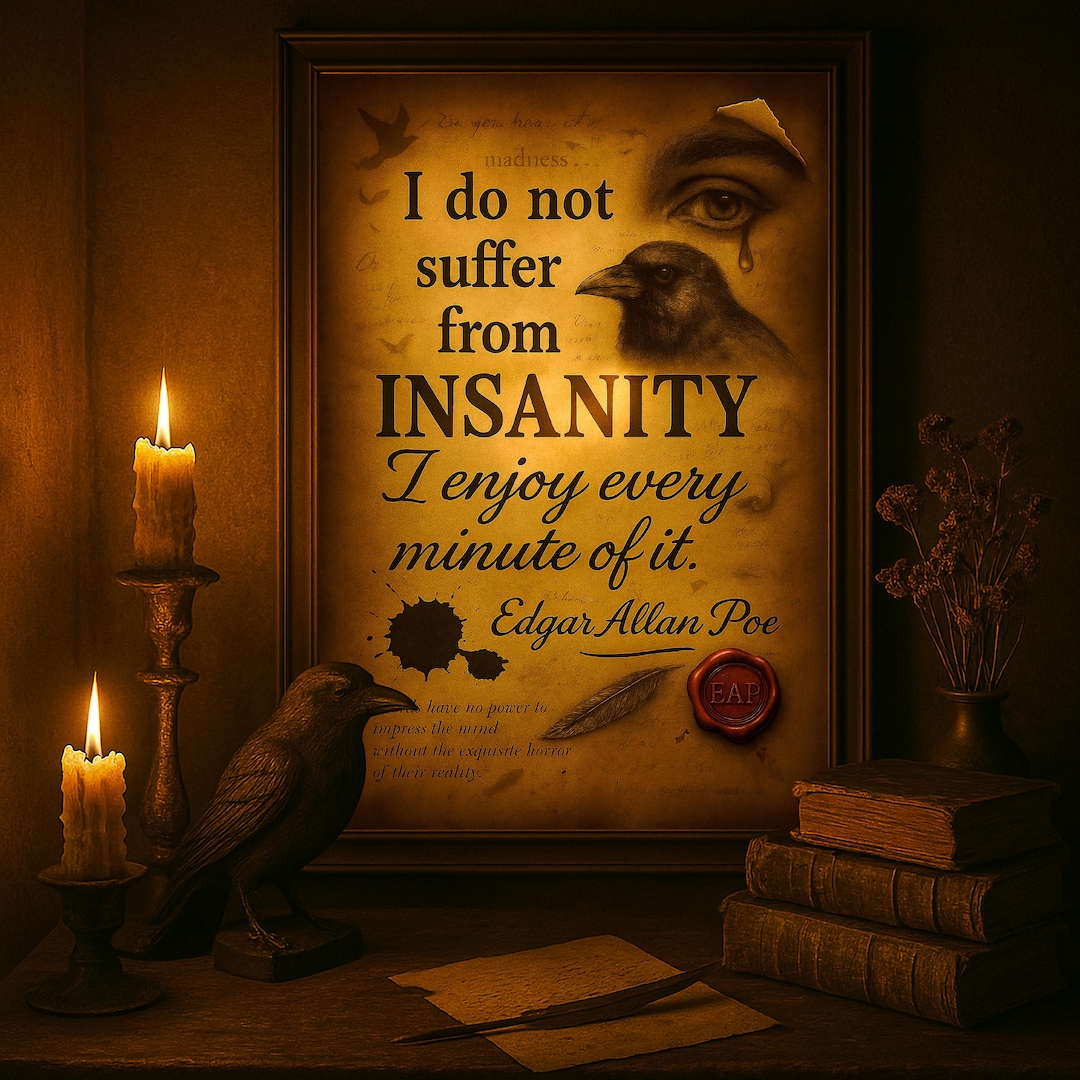 Edgar Allan Poe Quote Wall Art – “I Do Not Suffer From Insanity ...