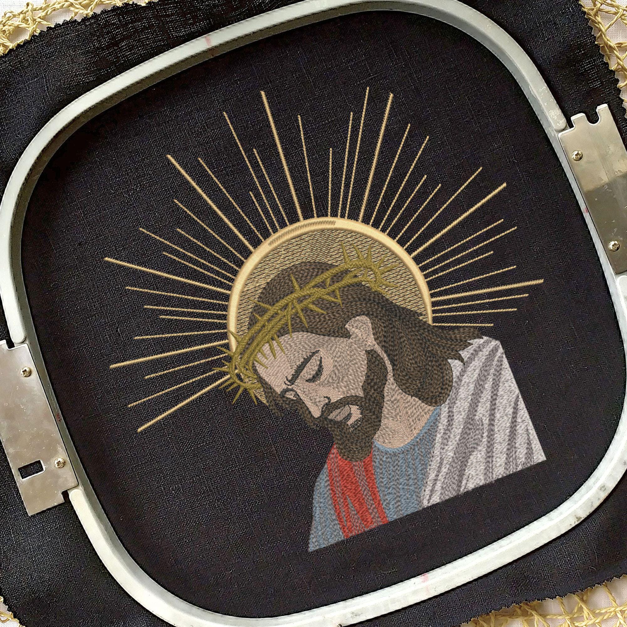 Jesus Christ Embroidery Design: Halo, Crown of Thorns (instant Download ...
