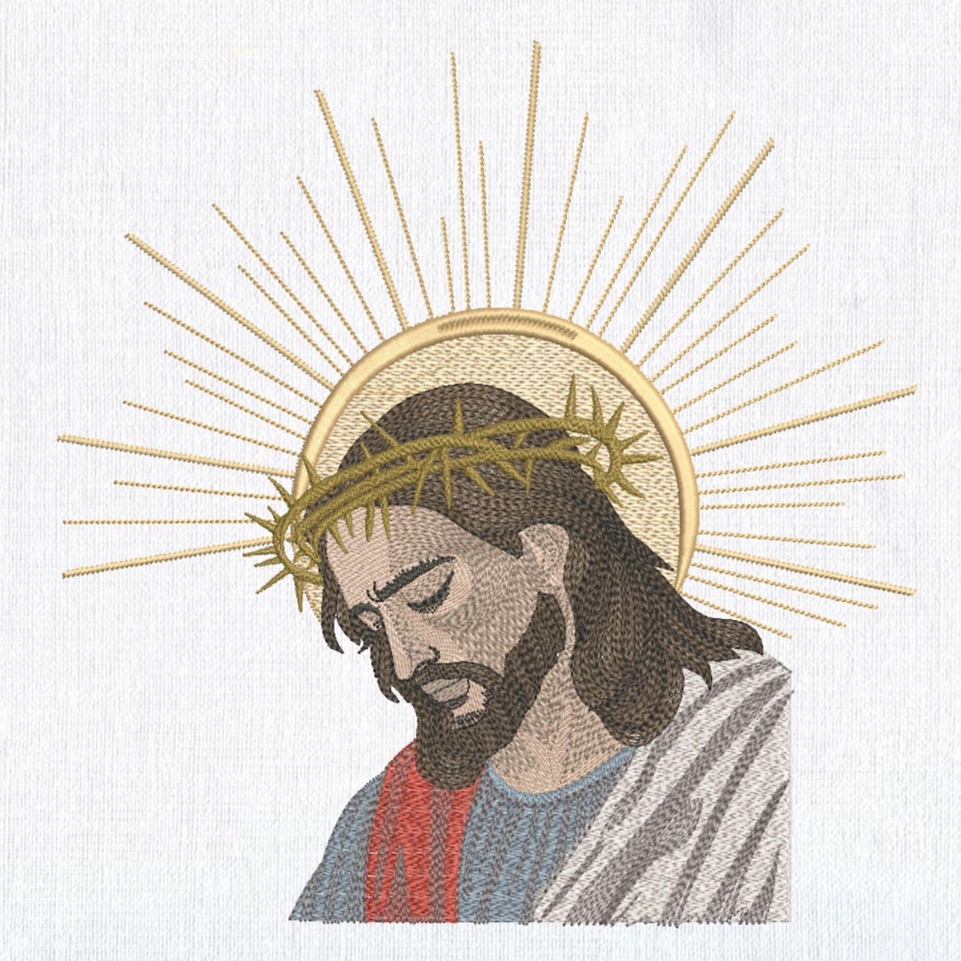 Jesus Christ Embroidery Design: Halo, Crown of Thorns (instant Download ...