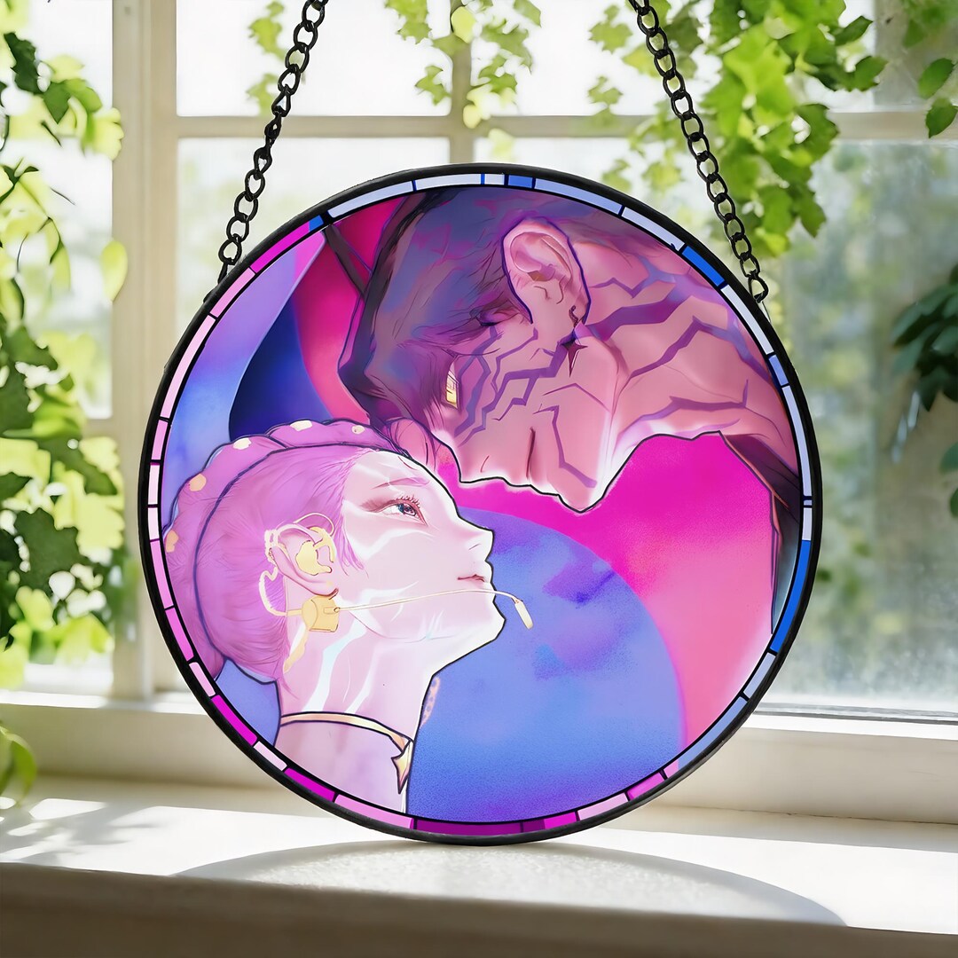 Kpop Demon Hunters Huntrx Couple Stained Glass Suncatcher Home Decor ...