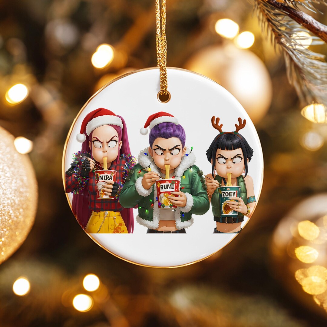 Personalized Huntrix Girls Christmas Ceramic Ornaments,animated Girl ...