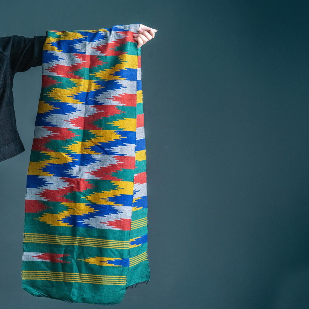 100% Handwoven Dhaka Shawl & Muffler – Traditional Nepali Scarf - Soft ...