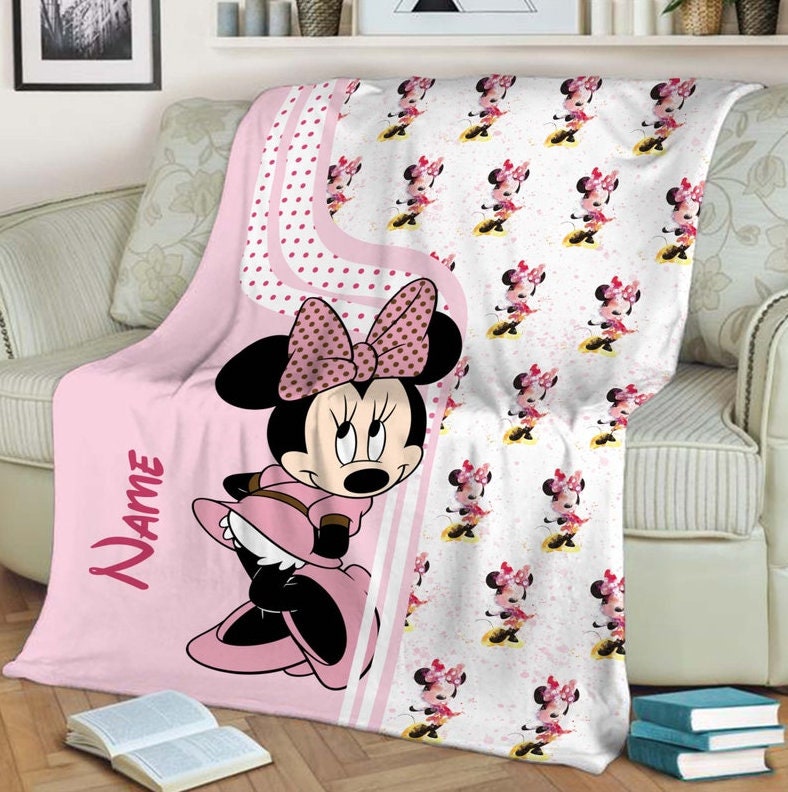Personalized Minnie Mouse Blanket, Minnie Baby Blanket, Minnie Blanket ...