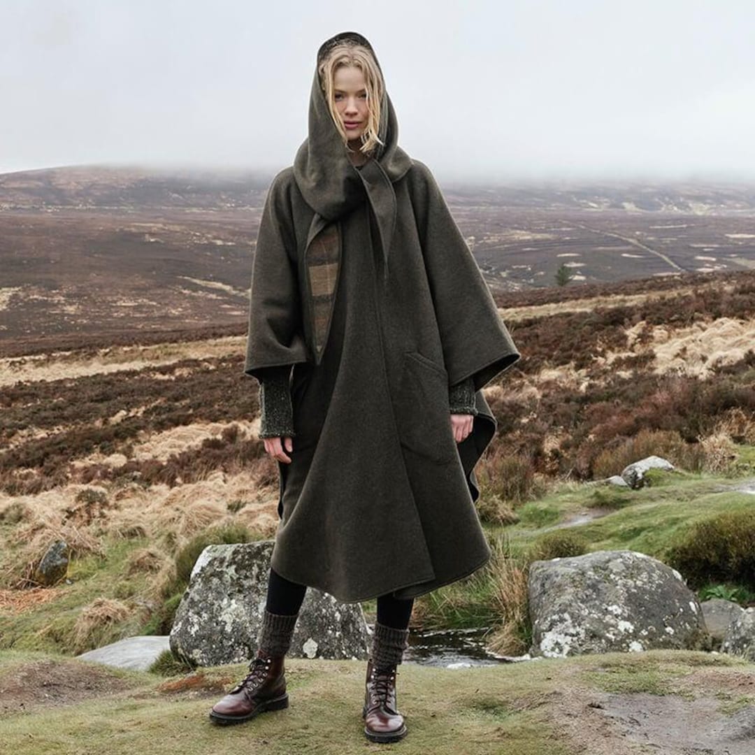 Irish Wool Walking Cape: Hourihan of Dublin, Green Plaid Lined - Etsy