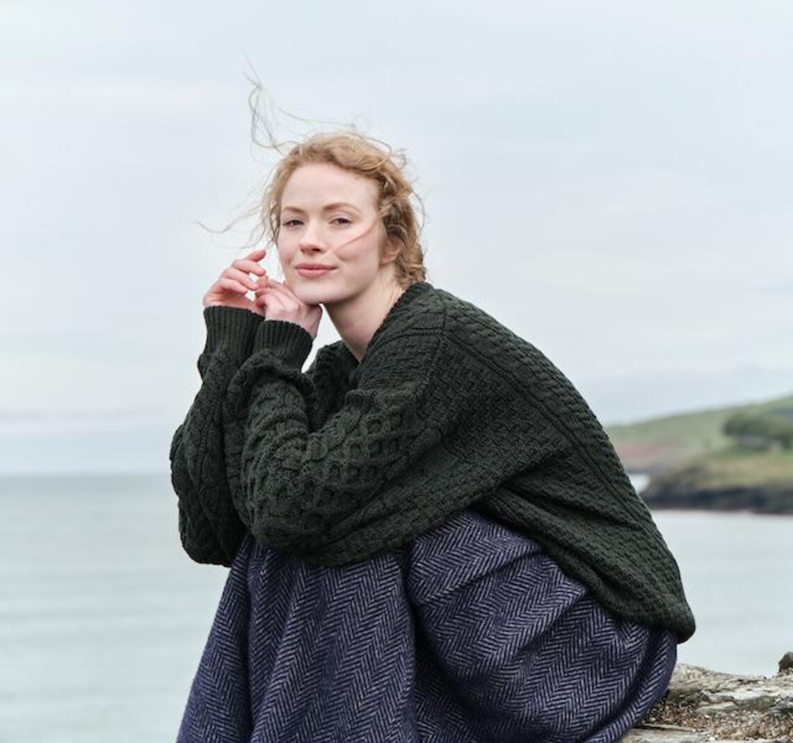 Merino Wool Aran Sweater: Traditional Irish Knit, Gift From Ireland - Etsy