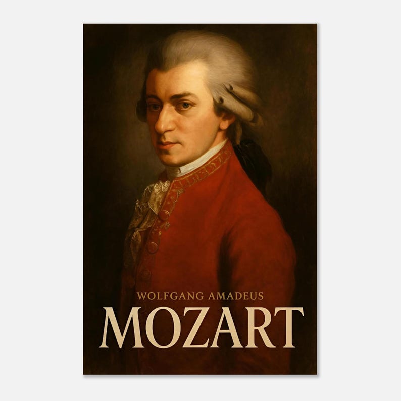 Wolfgang Amadeus Mozart Poster - Etsy
