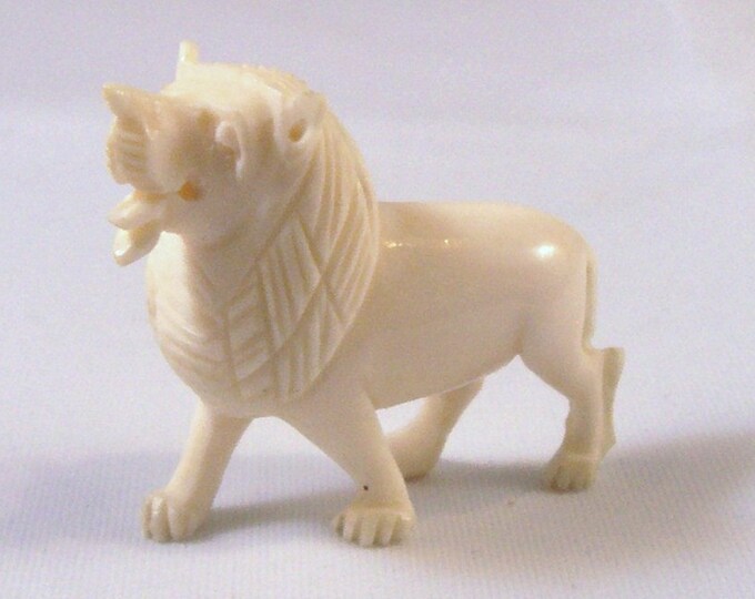 Vintage Antique Carved Ivory Miniature Lion Figure - Etsy