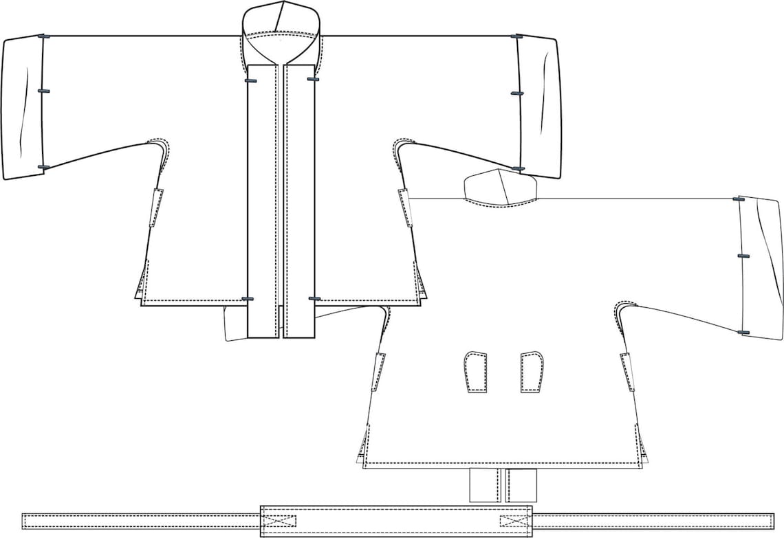 PDF PATTERN Short Kimono Jacket No-waste Project - Etsy