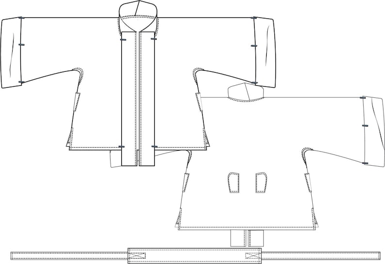 PDF PATTERN Short Kimono Jacket No-waste Project - Etsy