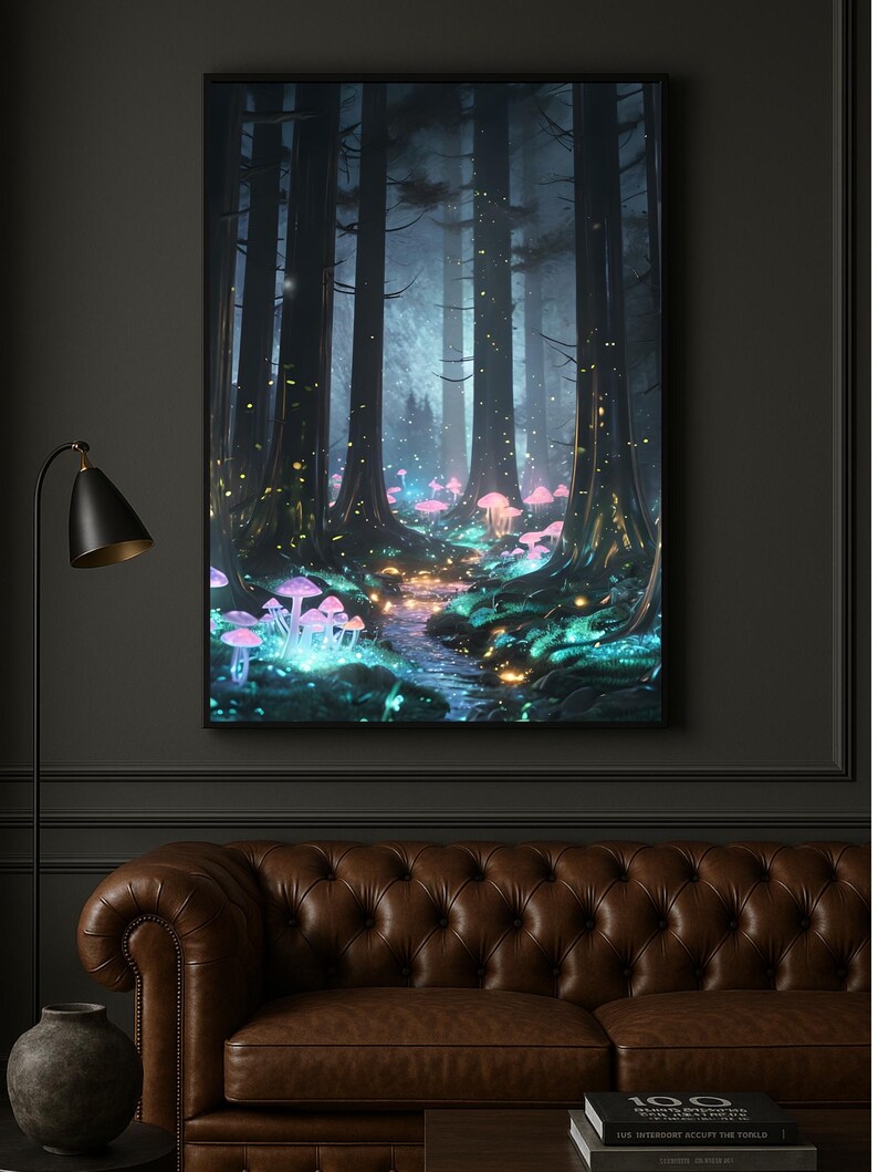 Enchanted Forest Firefly Art Print - Botanical Wall Art, Landscape ...