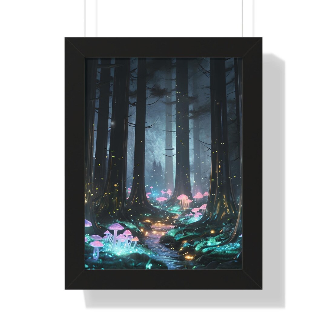 Enchanted Forest Firefly Art Print - Botanical Wall Art, Landscape ...
