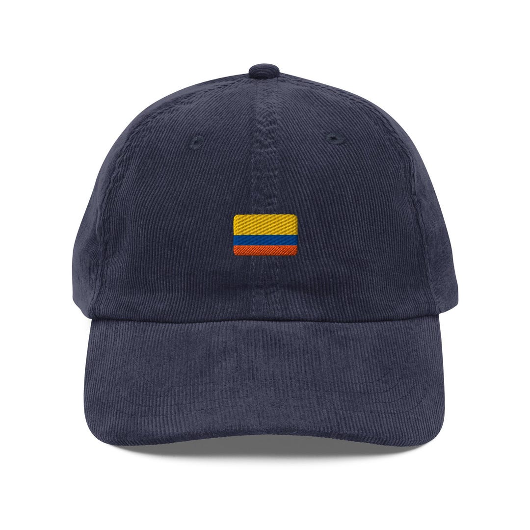 Embroidered Colombian Flag Corduroy Cap, Sustainable Gift - Etsy